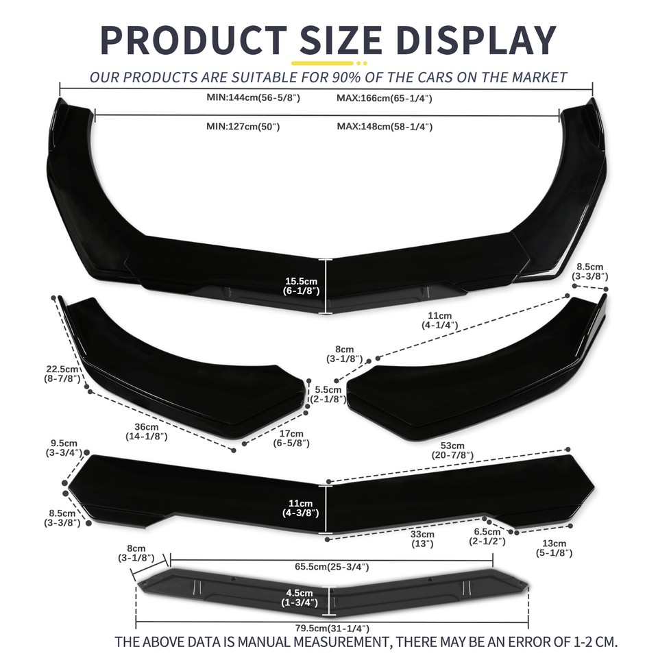 For VW Scirocco R Front Bumper Lip Spoiler Body Kits Chin Splitter ...