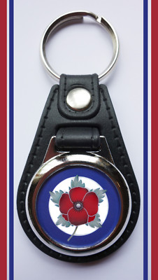 POPPY MOD ROUNDEL FAUX LEATHER KEY RING/KEY FOB. MODS,SCOOTERS,VESPA ...