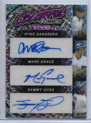 2023 LEAF VIVID RYNE SANDBERG GRACE SAMMY SOSA AUTOGRAPH AUTO #D1/1 ...