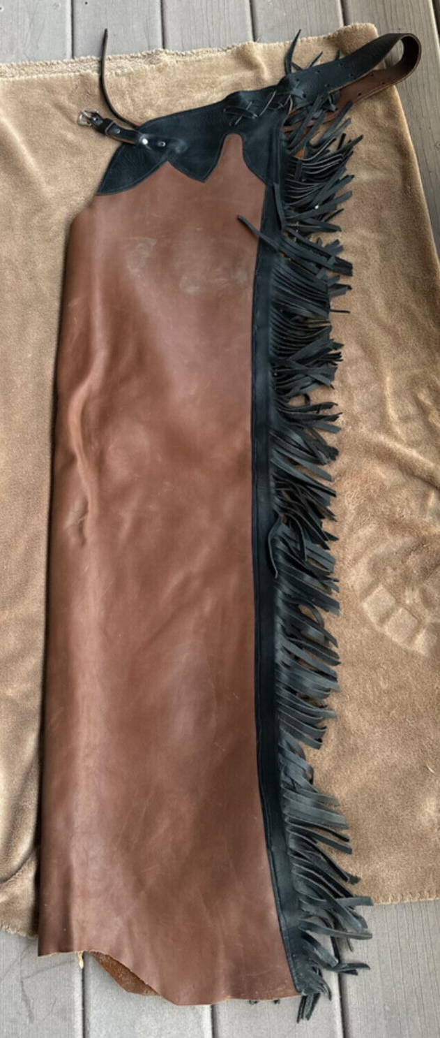 BROWN LEATHER WESTERN YELLOWSTONE SHOTGUN RANCH SHOW WORK COWBOY HORSE ...