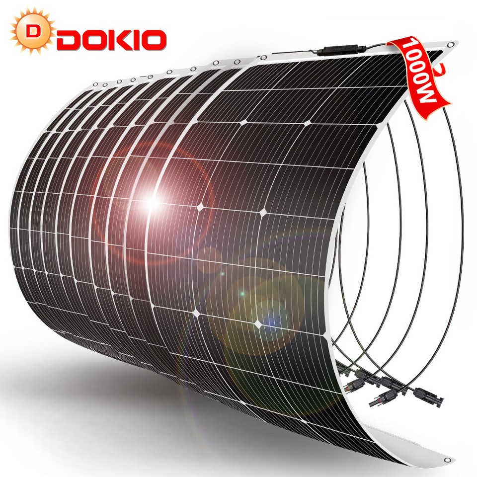 Dokio 100w 200w 400w 1000w Semi-flexible Solar Panel For RV/Boat/Home ...