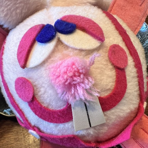 Vtg 1978 Philmon & Hart Dudley Easter Bunny Rabbit Pink Plush Stuffed ...