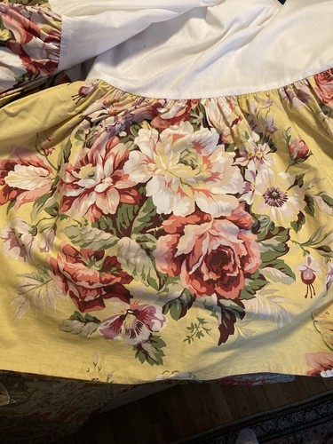 VTG RALPH LAUREN Sophie Brooke Twin Bedskirt Dust Ruffle Yellow Floral ...