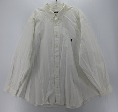 Ralph Lauren Shirt Men 2XB Big White Oxford Cloth OCBD Button Down Pony ...