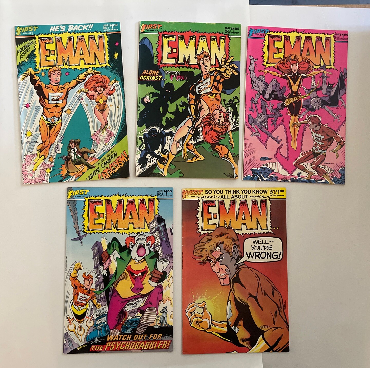 The Original E-man And Michael Mauser #1 #2 #3 #5 #6 Comic Set, First Comics | eBay