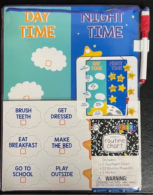 Magnetic Routine Chart 5+ Grades Pre k & up Day & Night Time With ...