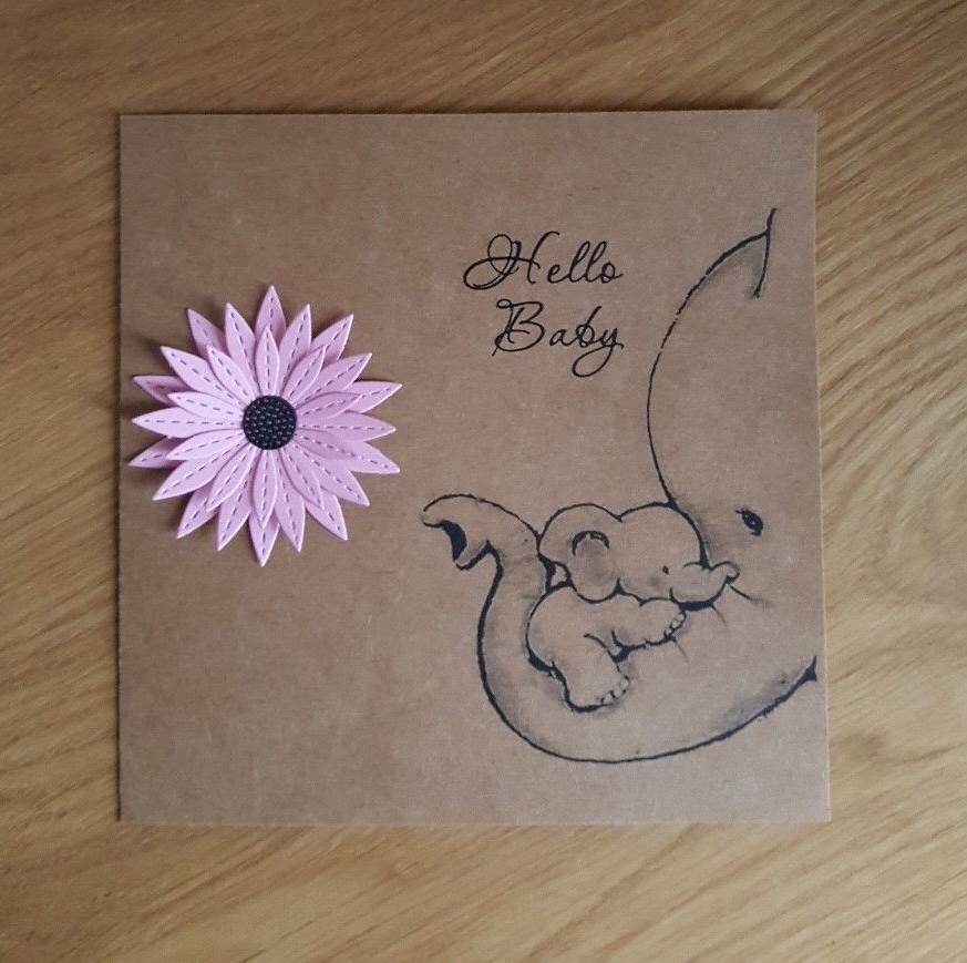 Handmade New Baby Girl Card Flower | eBay UK