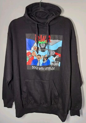 NWA DWA Dogs With Attitude Black Hoodie Men's Size XL | eBay