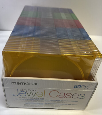 New Memorex Slim Color CD DVD Jewel Cases Yellow Blue Red Green Purple ...