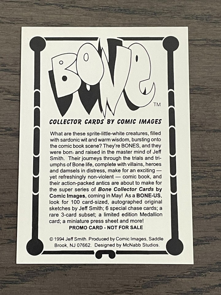 1994 Comic Images Bone Promo Card | eBay