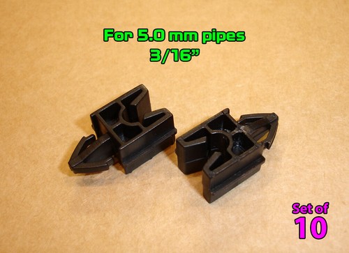 Set of 10 Single Plastic Brake Line Pipe Mounting Holder Clips 5.0mm 3/ ...