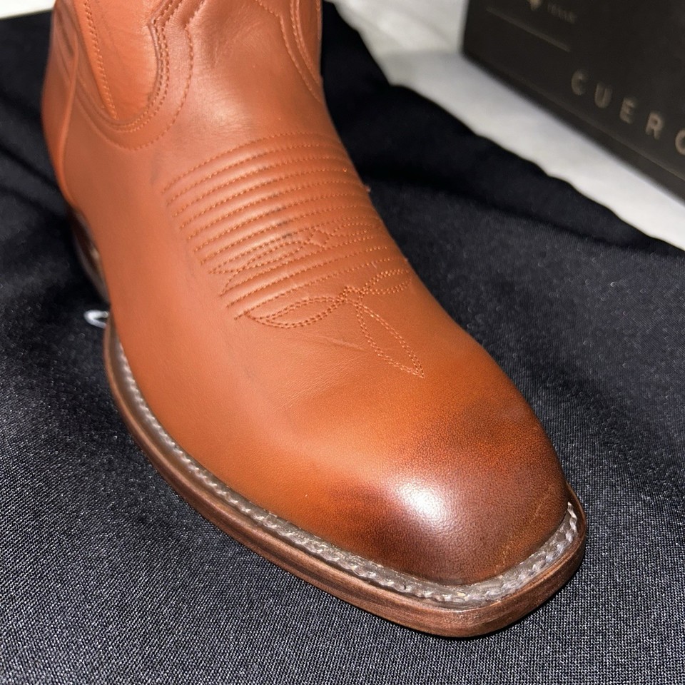 Cuero The Cavalier Handcrafted Leather Cowboy Boots Calf Cherry 7.5 EE ...