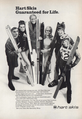 1968 Hart Skis: Guaranteed for Life Vintage Print Ad | eBay