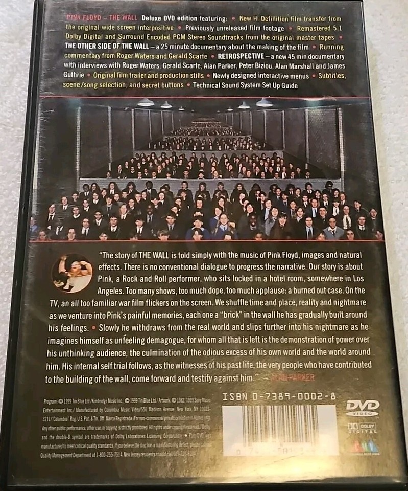 Pink Floyd The Wall DVD 1999 Special Edition With Poster 74645019895| eBay