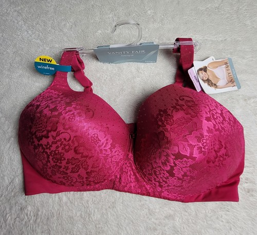 Vanity Fair Women Ladies Bra 38D Pomegranate Wirefree BGBEG New ...