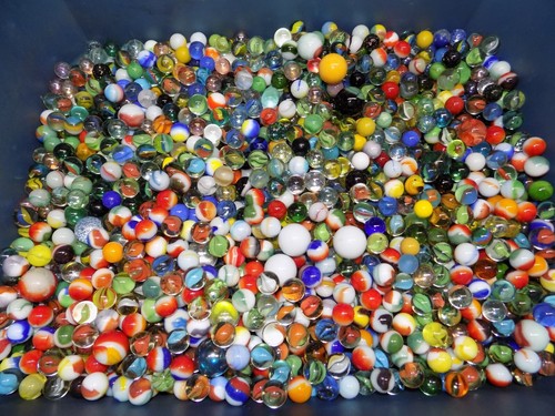 Mixed Lot 55 Assorted Old Vintage To Modern Colorful Glass Marbles ...