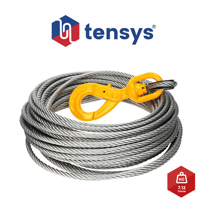 Winch Wire Rope, Recovery Winch Cable, 10mm x 25m With Swivel Self ...