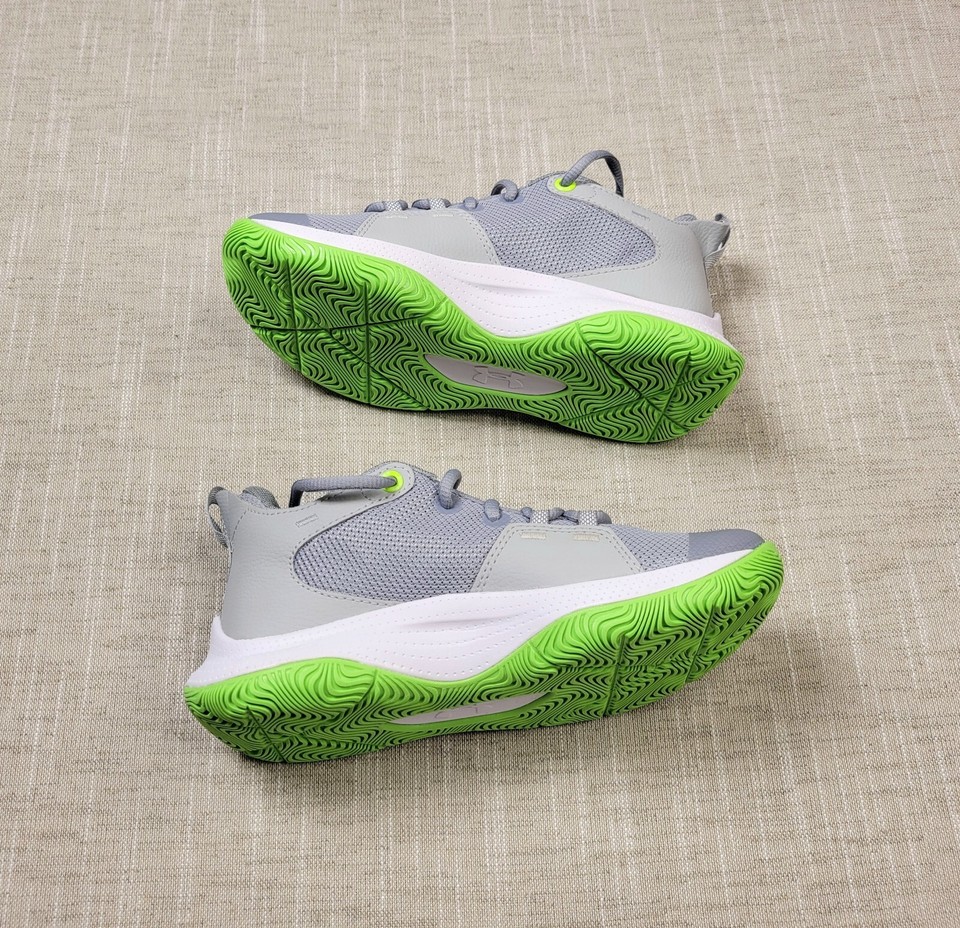 Under Armour Curry 3Z5 Shoes GS Size 4Y Boys Gray White Lime Basketball ...