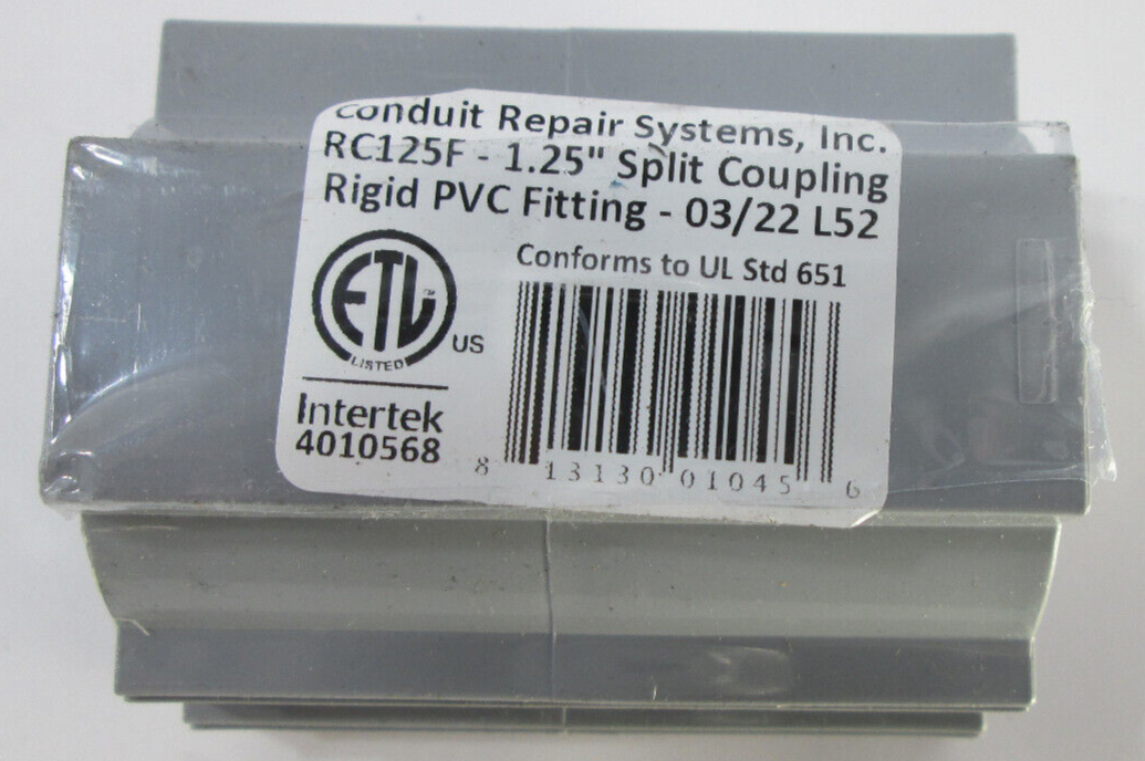 Conduit Repair Systems - RC125F - 1.25" Split Coupling - Rigid PVC ...