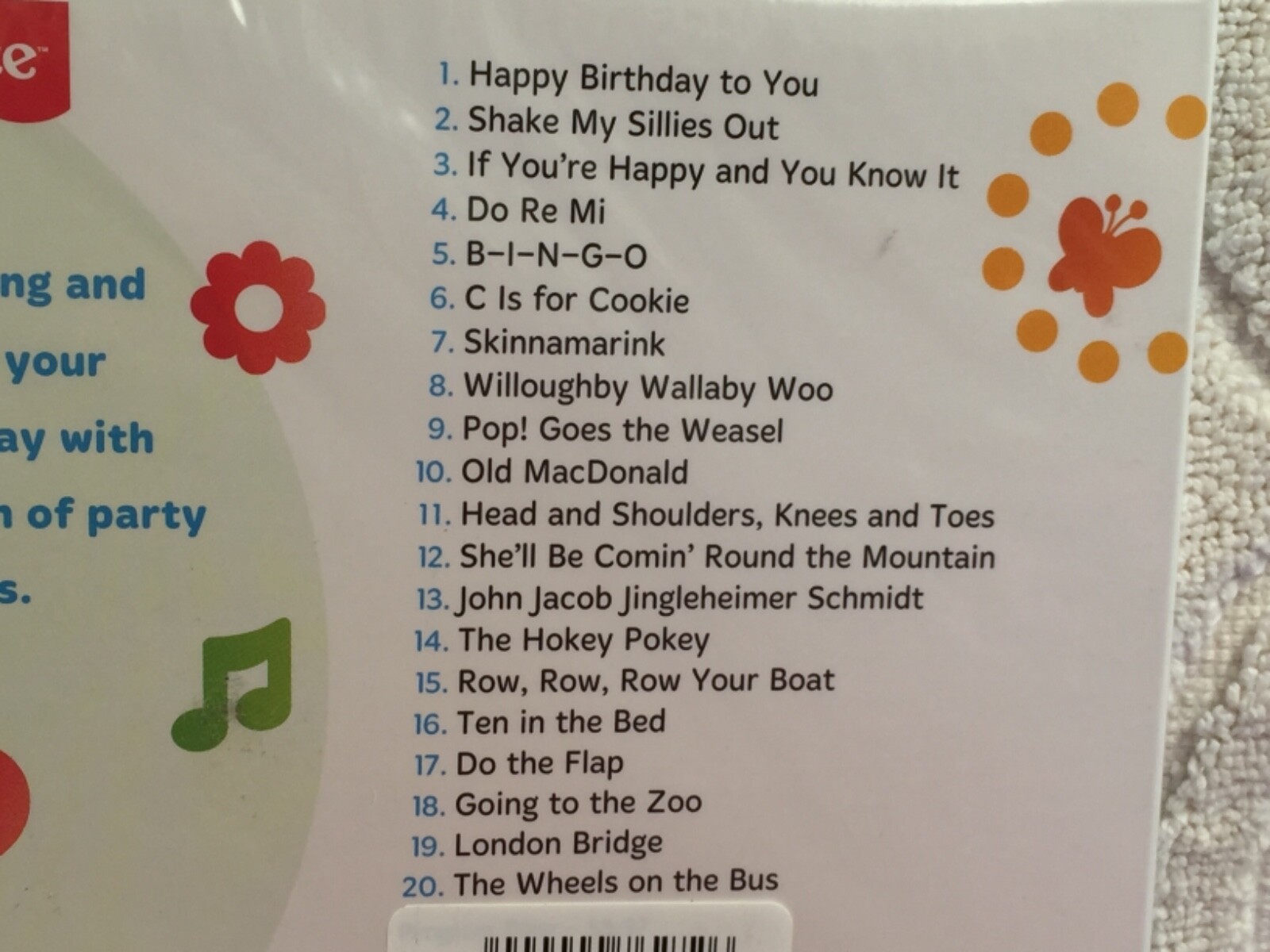 Happy Birthday,Party time CD New 20 Songs Sing Along, Dance, Fun Fisher ...