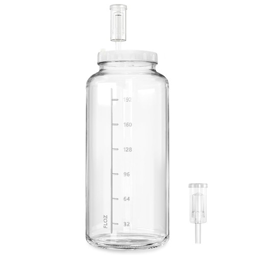 1 Pack 2 Gallon Large Fermentation Jar w Scale Mark, Wide Mouth Glass ...