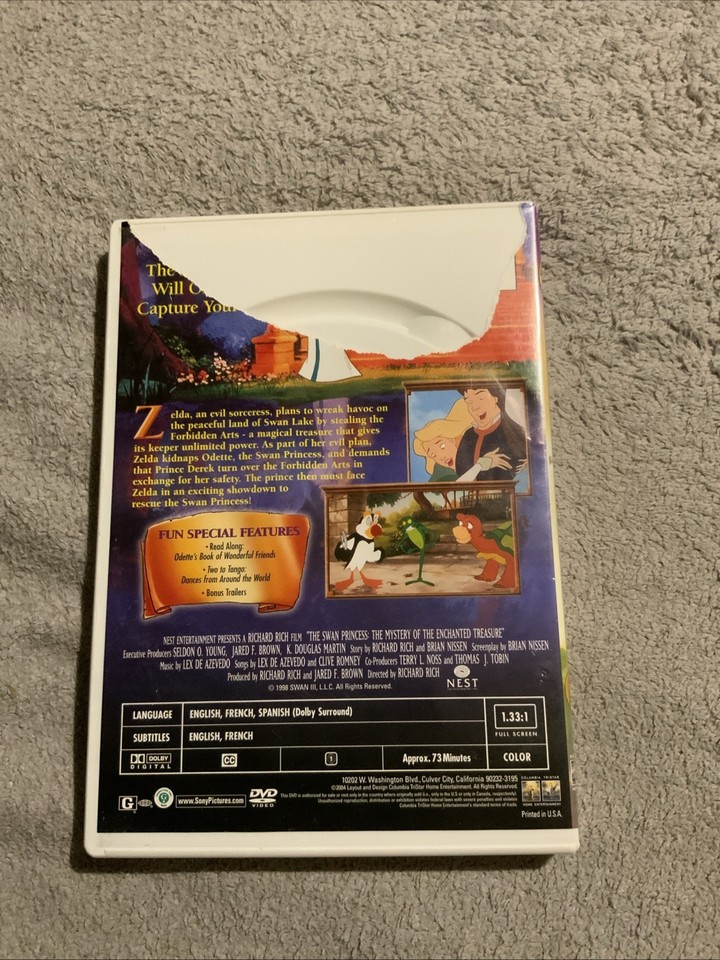 The Swan Princess The Mystery of the Enchanted Treasure (DVD, 1998 ...