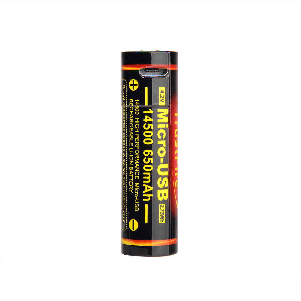 Trustfire 14500 650mAh 3.7V Li-ion Lithium Powerful USB Rechargeable ...