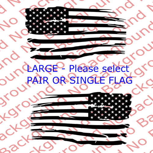 LARGE Matte Black DISTRESSED USA Flag Vinyl Decal Die Cut Sticker for ...