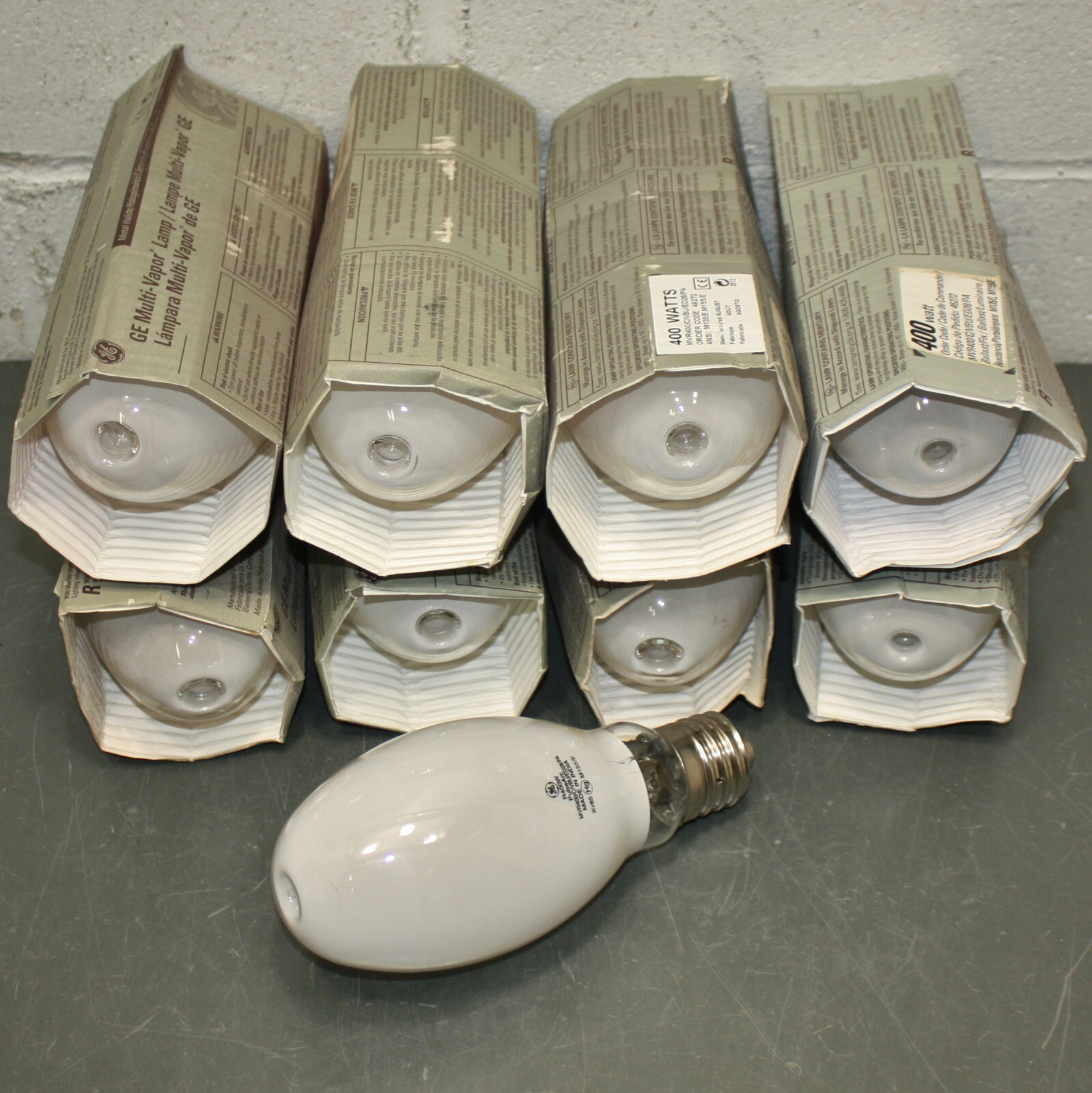 (9) GE HID Metal Halide Light Bulb 46272, 400W Lamp, Mogul Screw E39 ...