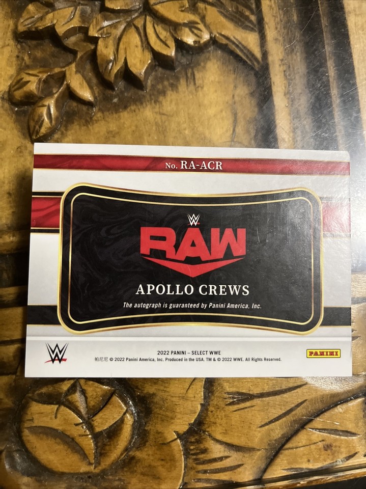2022 Panini Select WWE Apollo Crews Autograph Auto Ringside Action ...