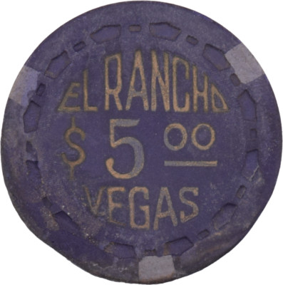 El Rancho Vegas Casino Las Vegas Nevada $5 Fire Damage Chip 1952 | eBay