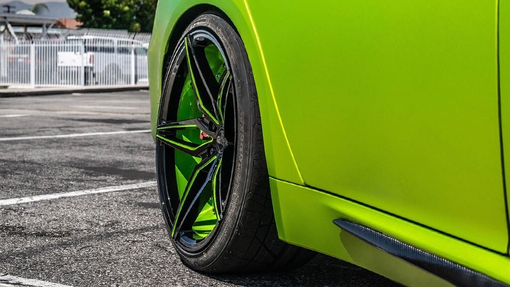 Neon Green Car With Rims