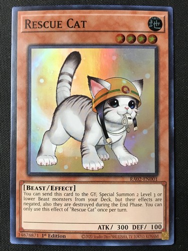 Yu-Gi-Oh TCG #RA02-EN001 Rescue Cat (Alternate Art) 1st Edition Super ...