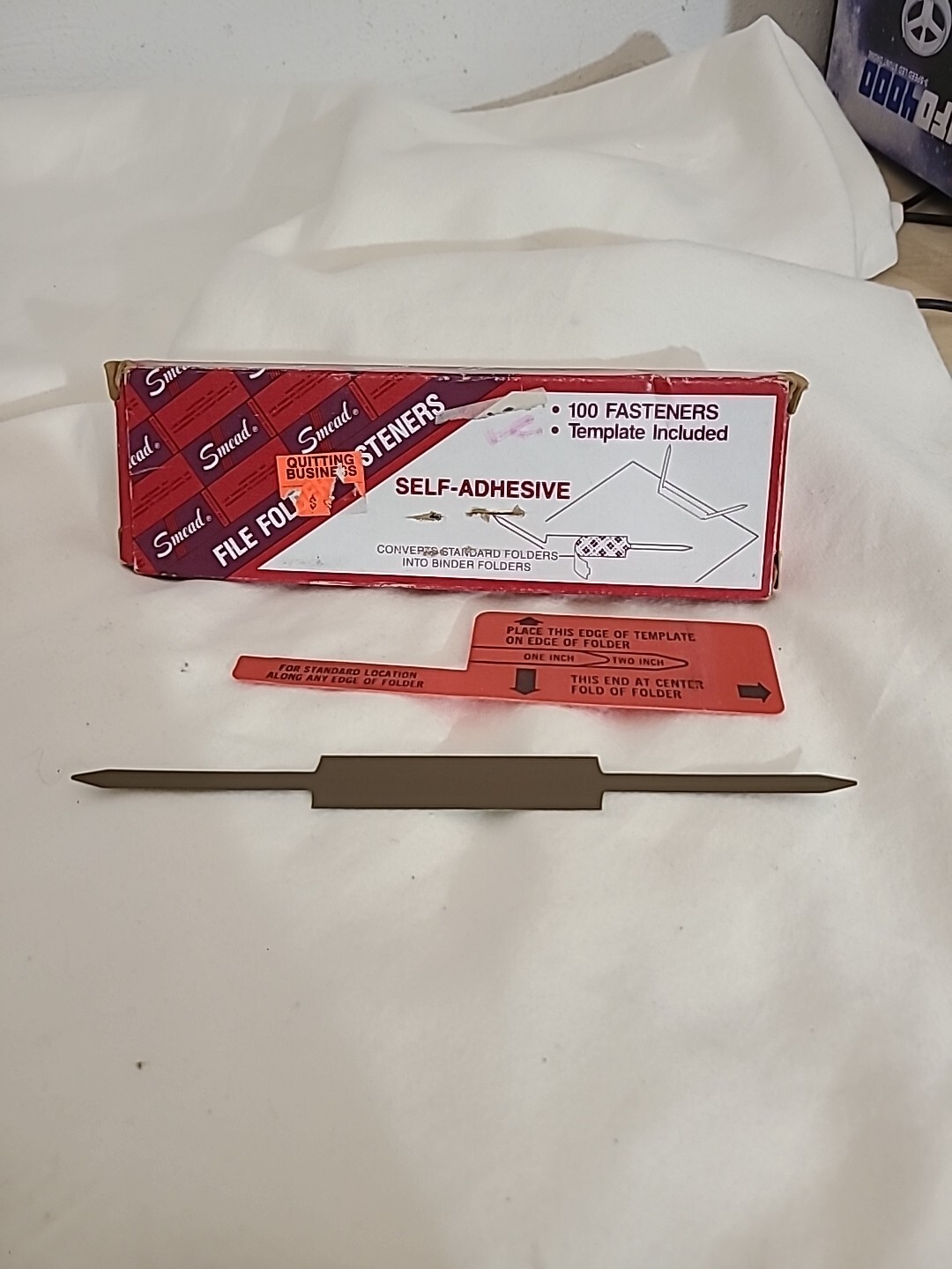 Smead Self Adhesive File Folder Fasteners No. 2ABF w/ Template QTY-55 ...