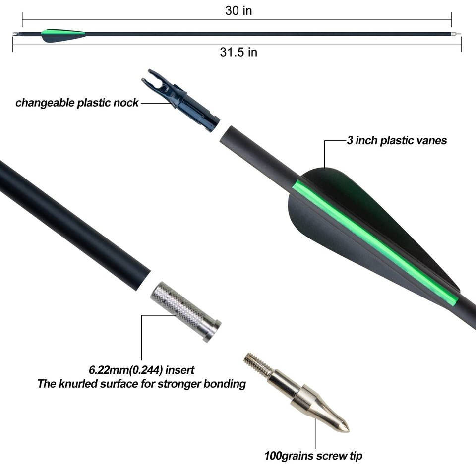 50" Archery Takedown Recurve Bow and Arrow Set 30lb/40lb Right Hand ...