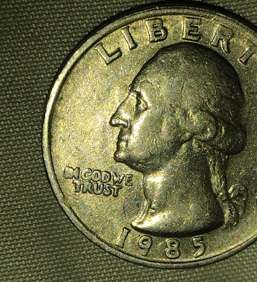 1985 P Quarter Errors - In God We Trust, Liberty, Rim, Quarter Dollar ...