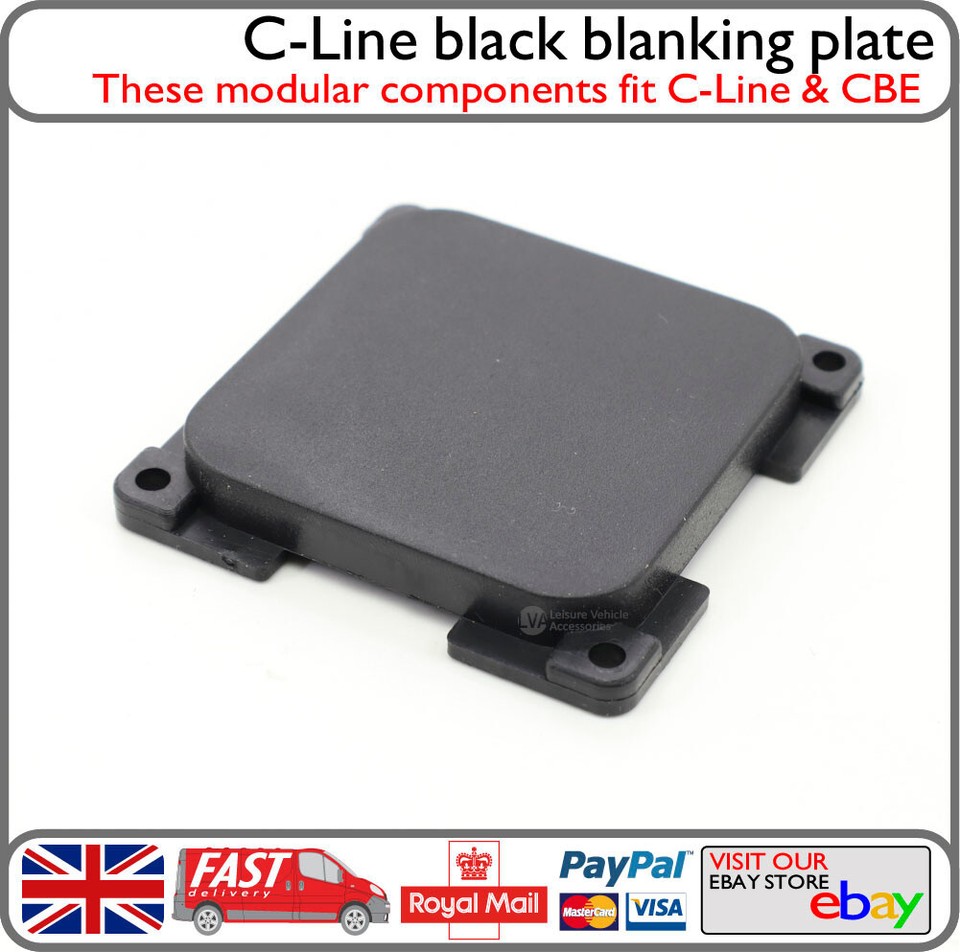 C-Line Black Single Socket Blanking Blank Plate fits C-Line Frames CL1 ...