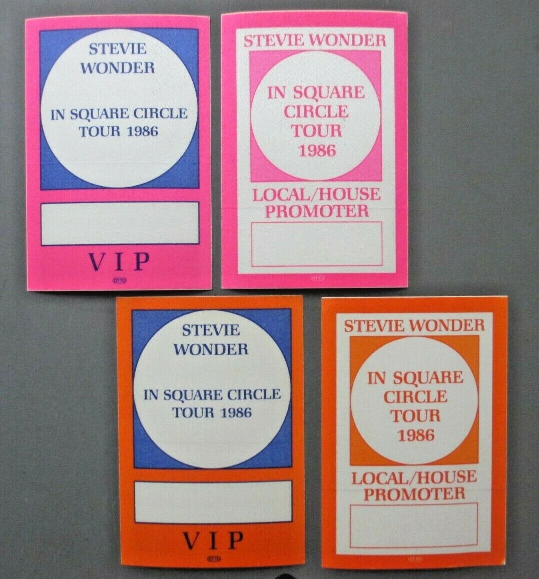 Stevie Wonder backstage pass satin stickers FOUR 1986 TOUR - OTTO ! | eBay