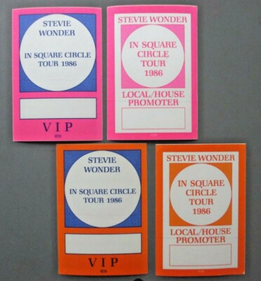 Stevie Wonder backstage pass satin stickers FOUR 1986 TOUR - OTTO ! | eBay