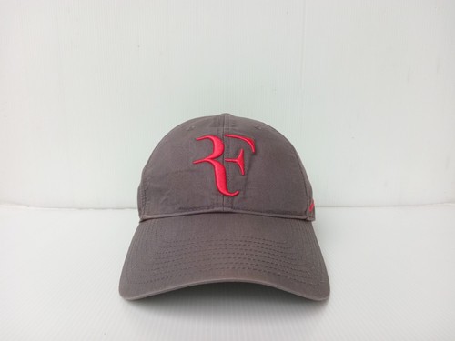 RF Roger Federer NIKE LEGACY9I DRI-FIT Gray Cap Hat Tennis Red Logo | eBay