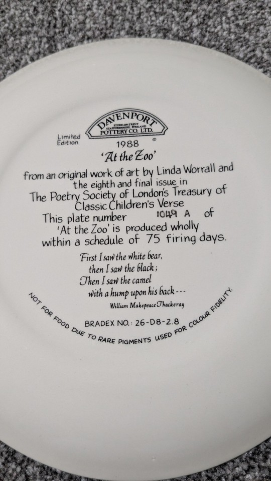 1988 Then I Saw The Monkeys, Davenport Collectors Plate, L Worrall - At ...