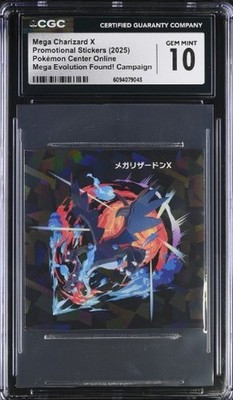 Mega Charizard X Promo Stickers Mega Evolution Found! Campaign | CGC 10 ...
