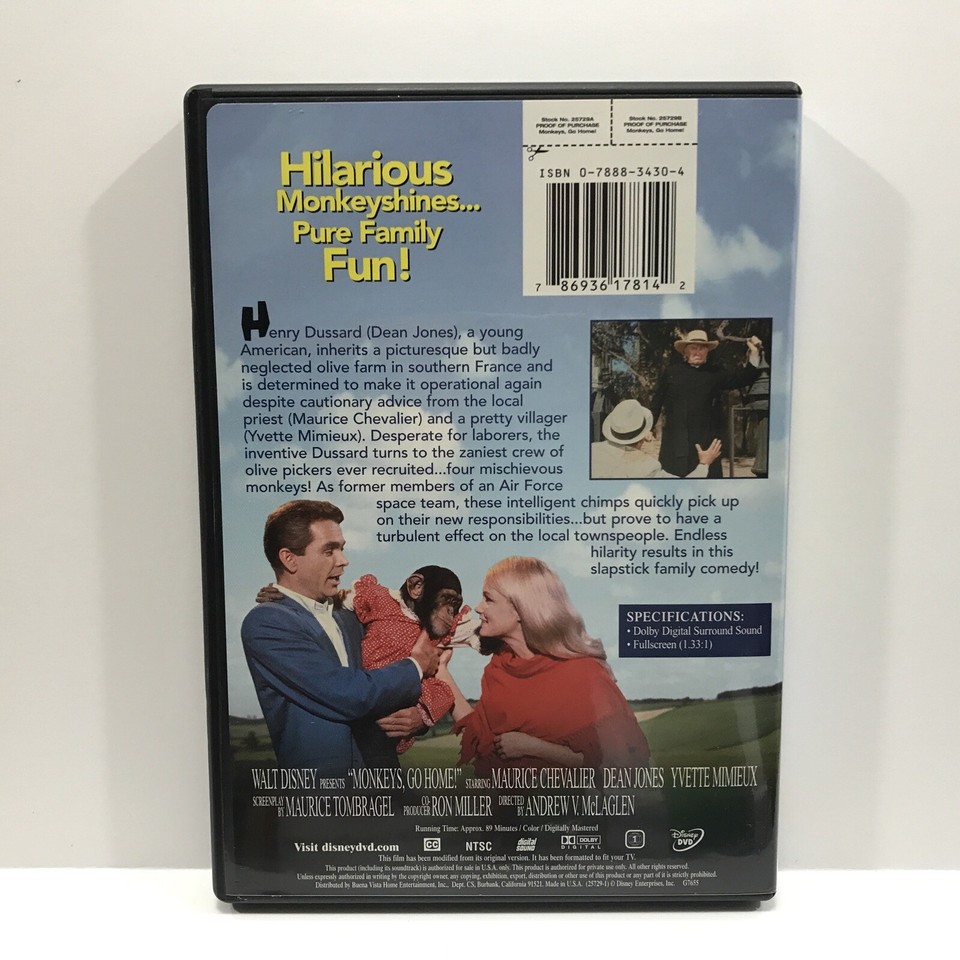 Monkeys, Go Home! (DVD, 1967)………………BOGO…………. 786936178142 | eBay