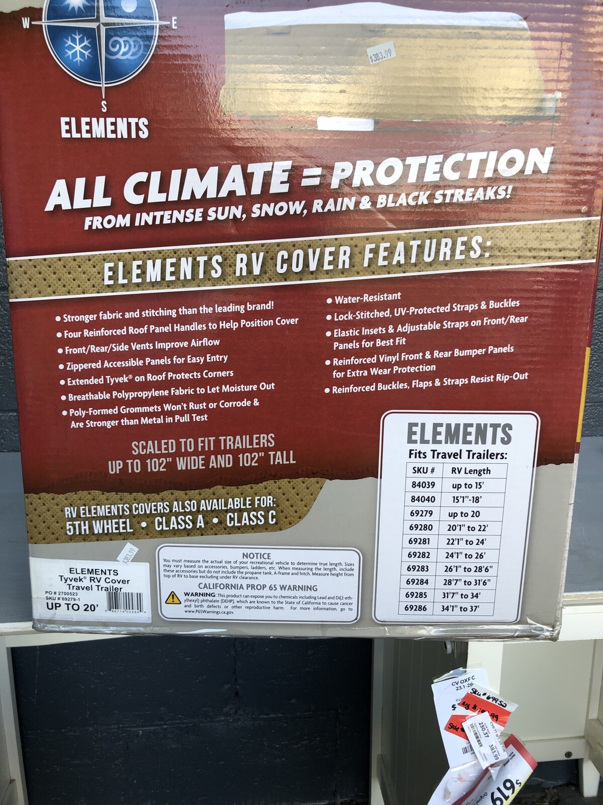 Elements All Climate RV Cover Travel Trailer Up To 20’ Tyvek-Brand New ...