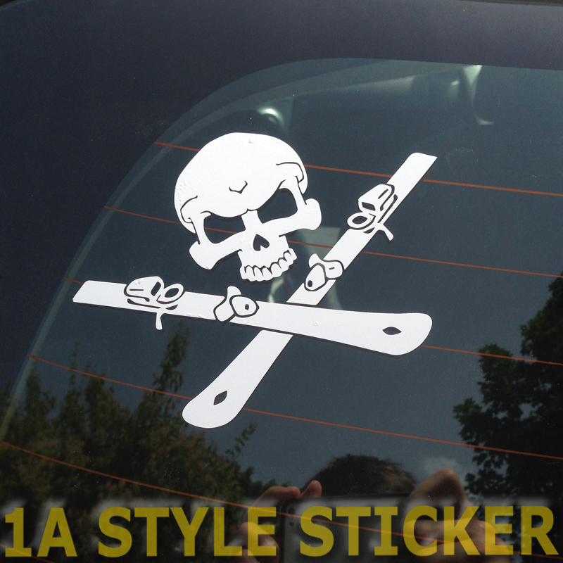 SKI SKULL Aufkleber, Ski Freestyle, Ski Freeride, Ski Allmountain ...