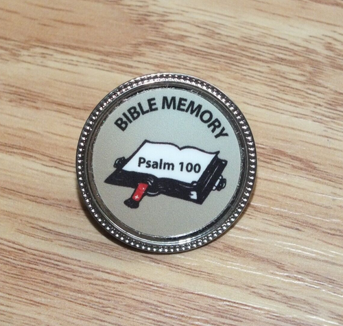 Keepsake Award Collectible Silver Tone Bible Memory Psalm 100 Souvenir ...