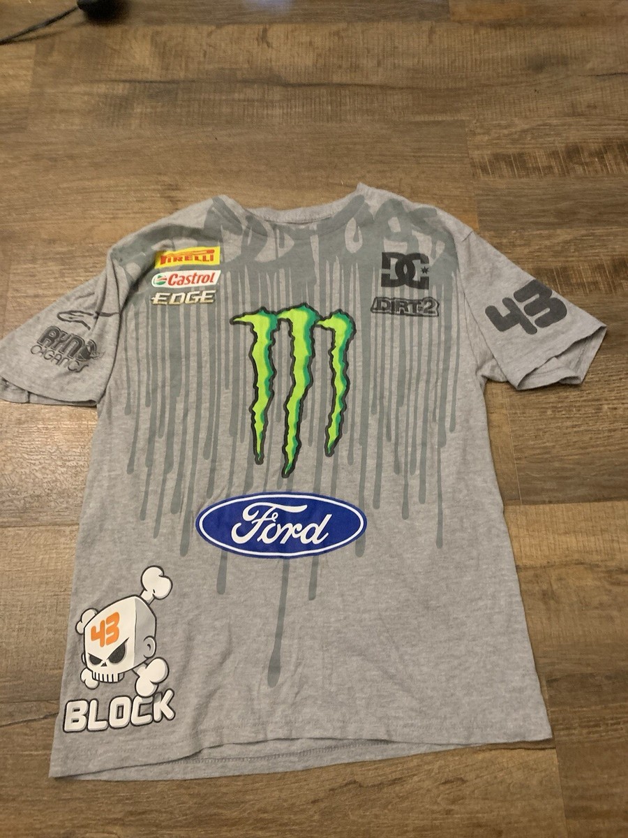 Ken Block #43 Monster Ford Racing t-shirt Men MED DC Shoes Ken Block #43 Monster Ford Racing t-shirt Men MED DC Shoes