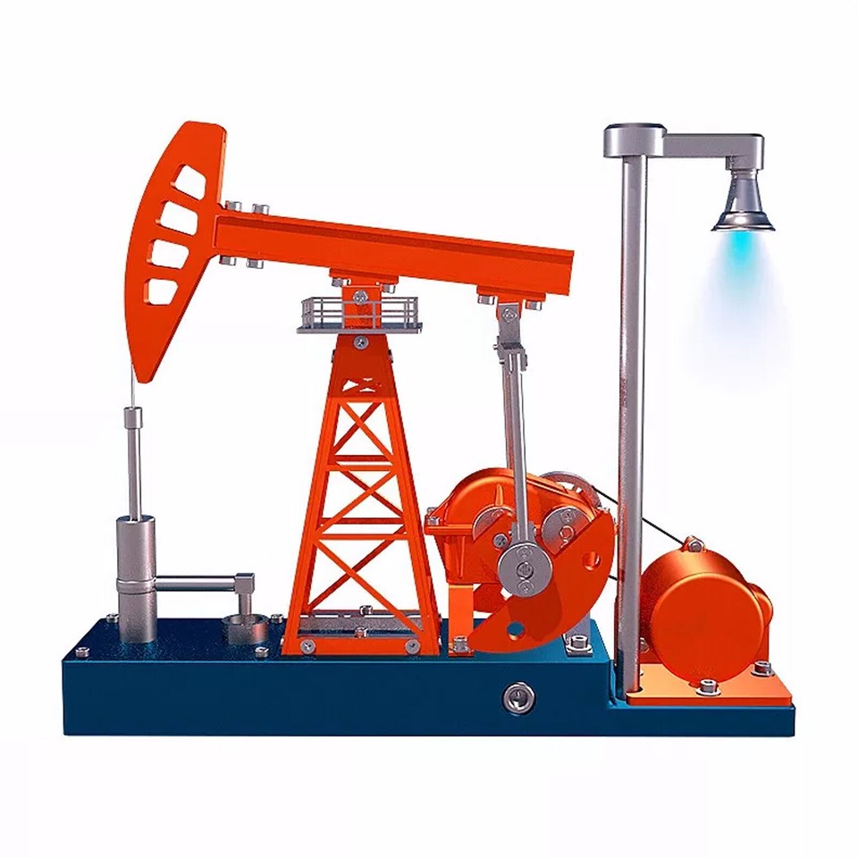 Oil Pumping Unit Metal Assembly Model Electric Pump Jack Creative Kit ...