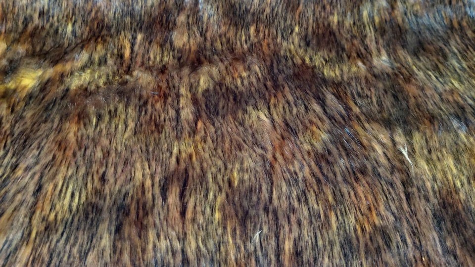 Super Luxury Faux Fur Fabric Material - LONG BROWN GOLD FLECK | eBay