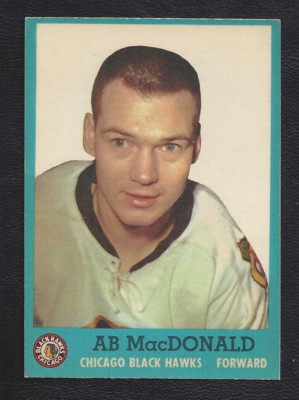 1962 Topps #38 Ab McDonald Vintage Chicago Black Hawks NHL Hockey 1962 ...